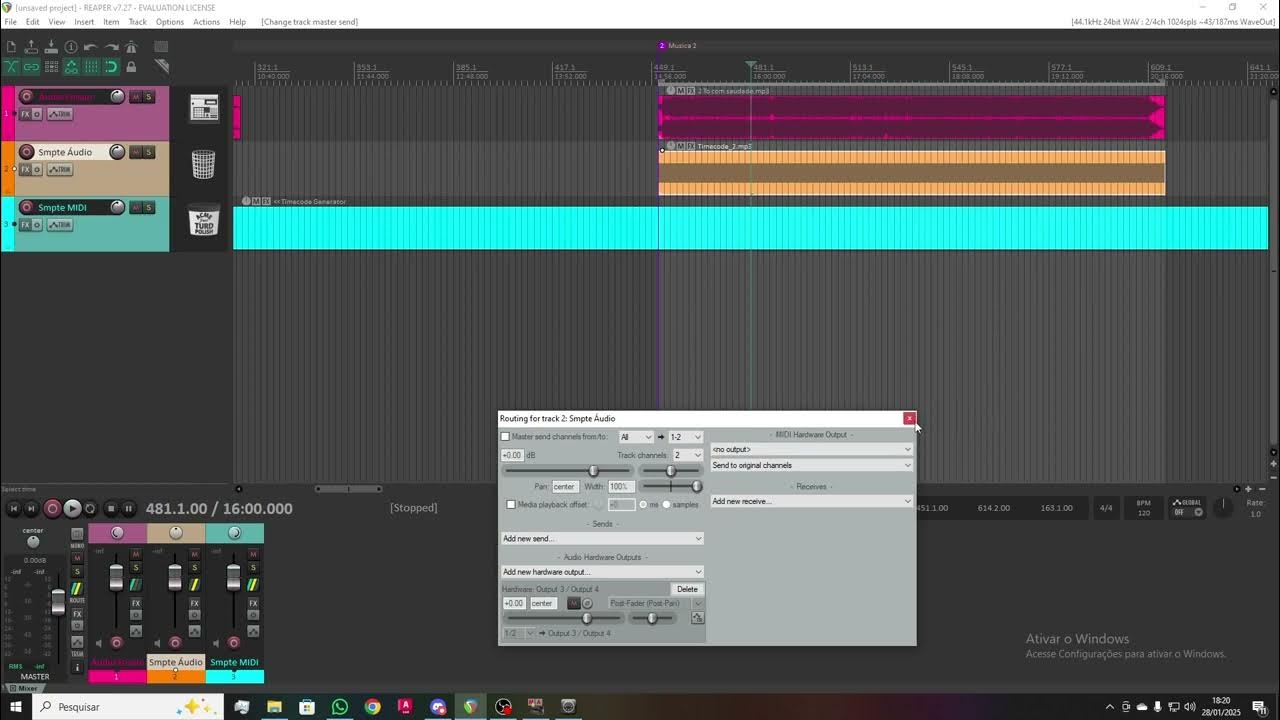 Reaper Para Iluminadores - Como configurar a Placa de Áudio para Timecode no Reaper - YouTube