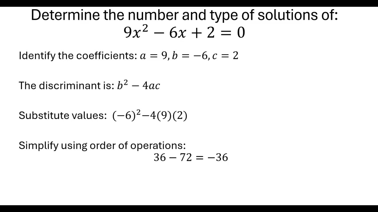 How To Find The Discriminant And Number Of Solutions