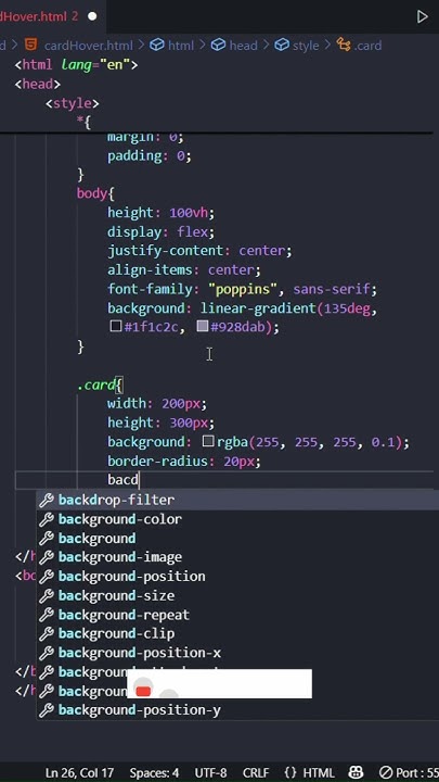 Animated Card Hover Effect | HTML & CSS UI #htmlwebdesign #shorts #css #coding - YouTube