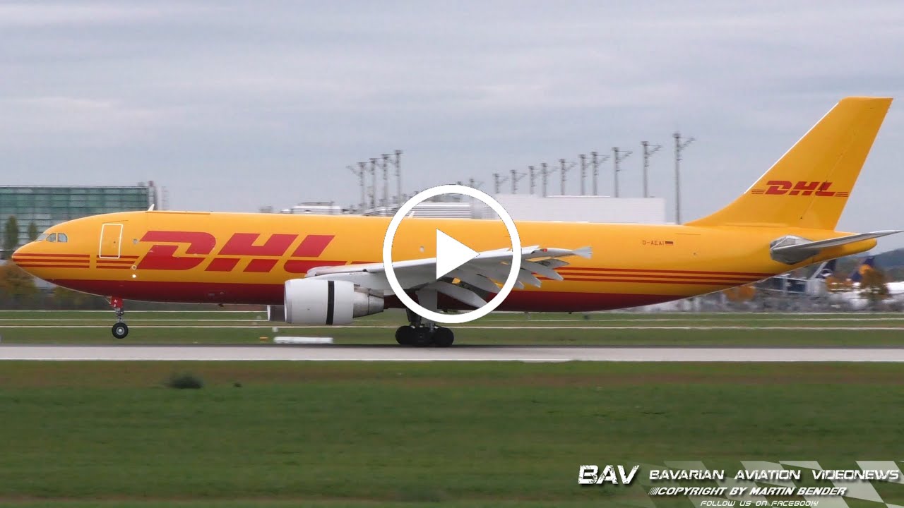 Airbus A300-600 - DHL D-AEAI - landing at Munich Airport - YouTube