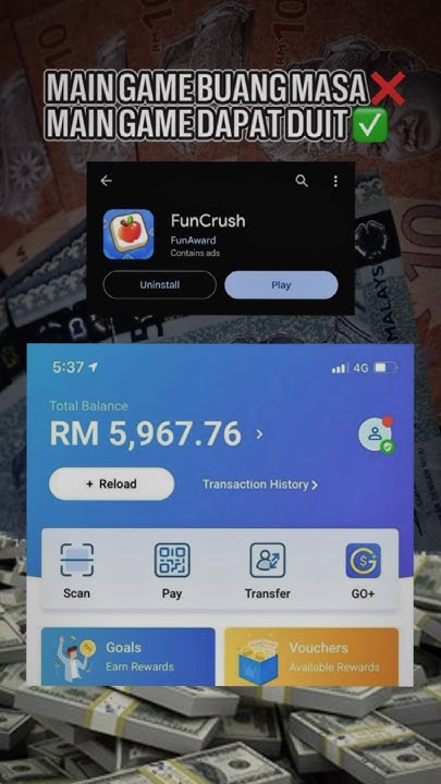 Aplikasi Buat Duit Touch n Go - Funcrush app - YouTube