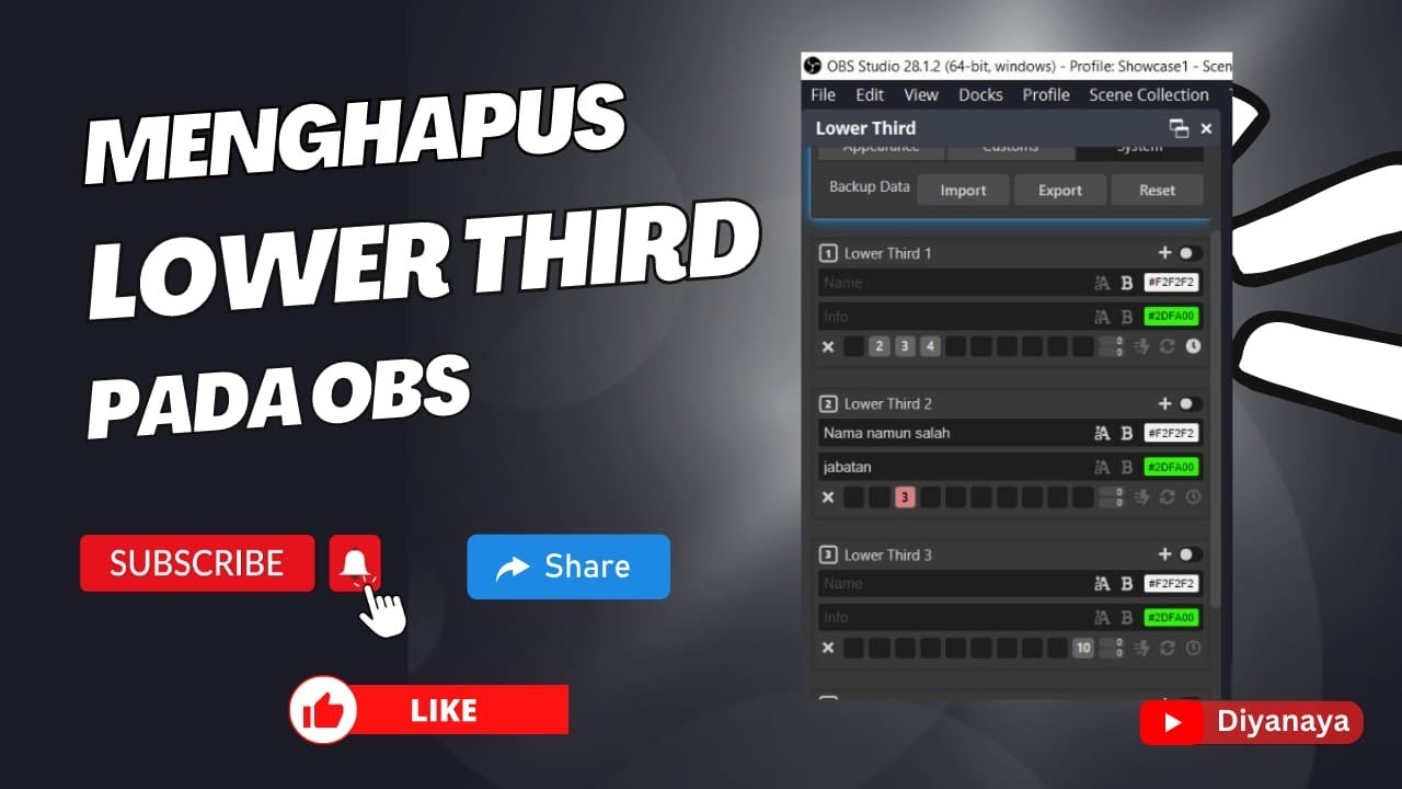 Plugin Lower Third OBS - Cara Menghapus Data - YouTube