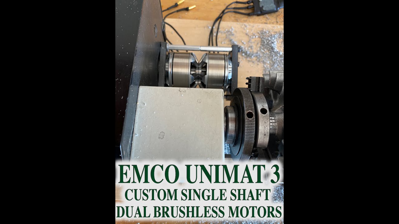 EMCO UNIMAT 3 Lathe - Dual R/C Brushless Motors on Spindle - Test Run ...
