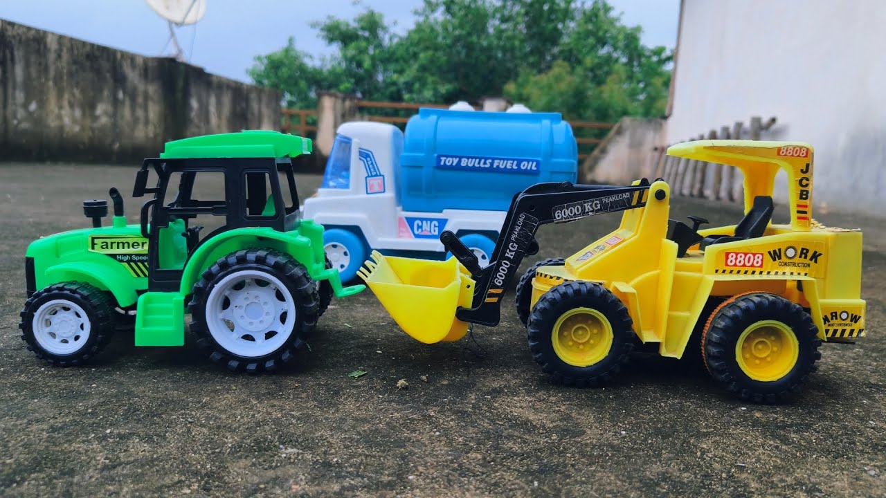 jcb 5dx mini auto cng pump tactor and toy oil water tanker new purchase ...