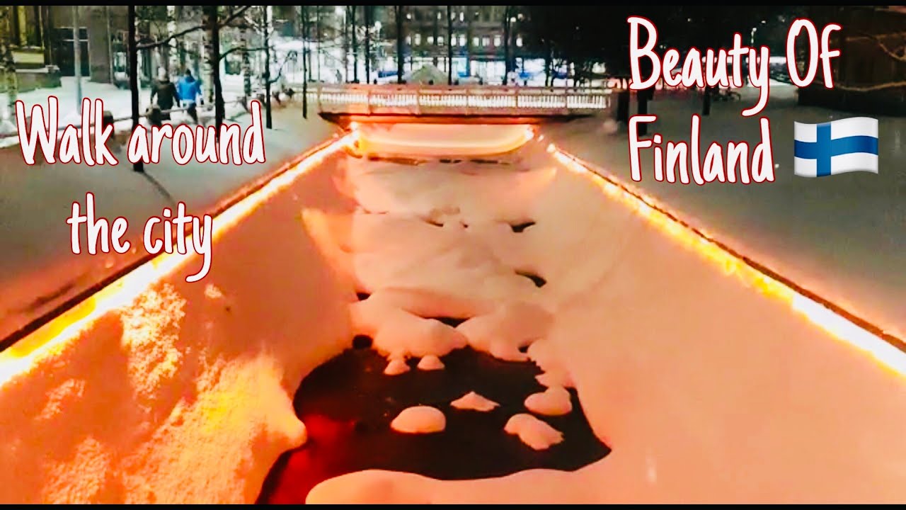 Winter Night walks in Heavy Snowfall ️ | Glowing River 😍 | Finnish ...