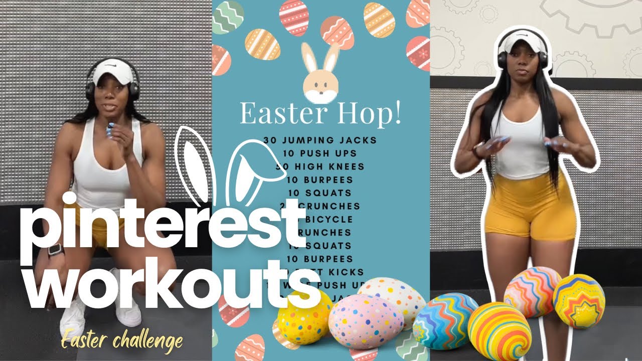 Trying pinterest workouts part 3 | 🐣 🐰Easter Hop Challenge 🐣🐰 - YouTube