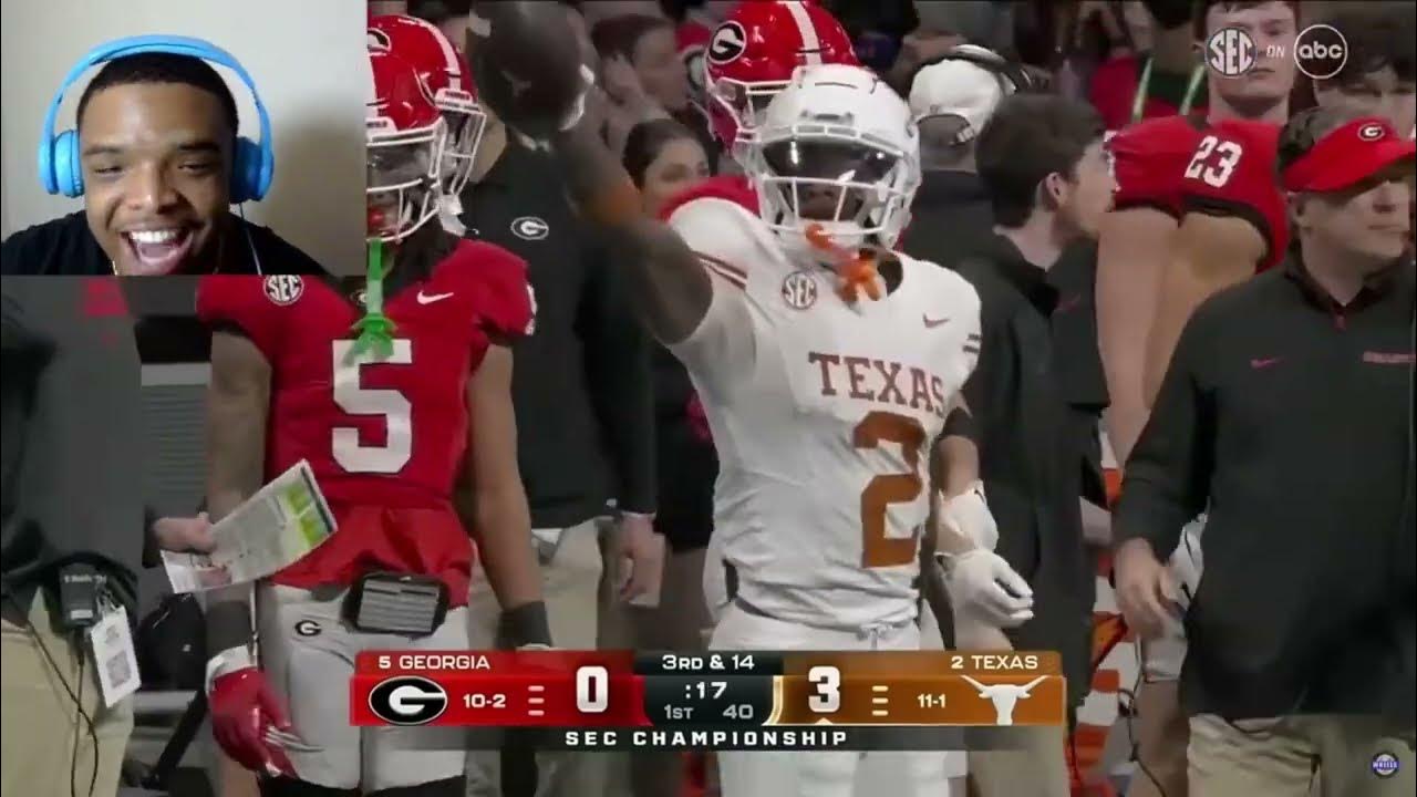 Texas vs Georgia SEC CHAMPIONSHIP reaction - YouTube