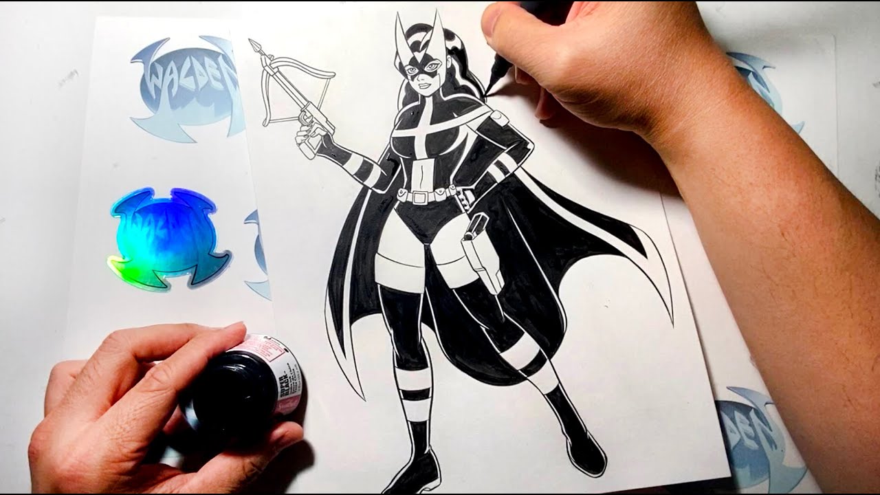 How to Draw HUNTRESS Justice League Unlimited Comic Book Artist shows ...