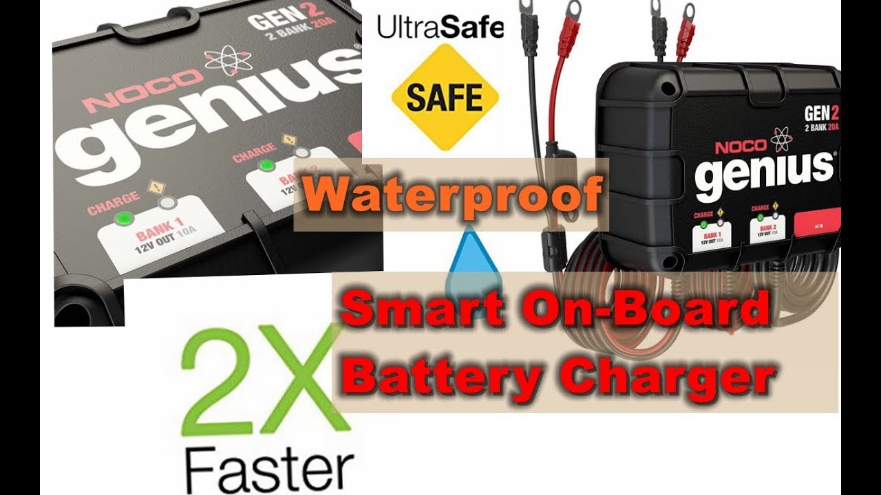 NOCO Genius GEN2 20 Amp 2 Bank Waterproof Smart On Board Battery ...