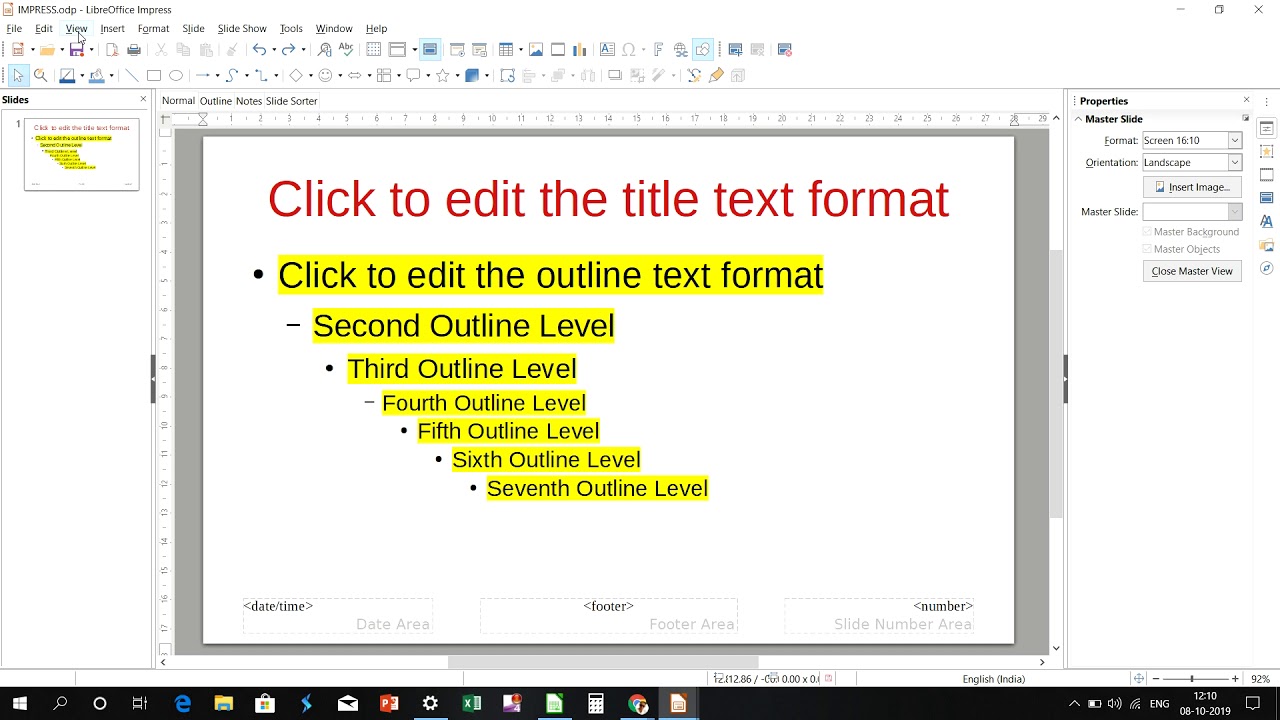 MASTER SLIDE USE IN IMPRESS - YouTube