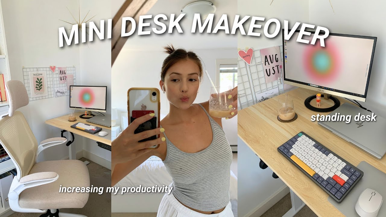 productive work setup + unboxing my standing desk ☆ pinterest inspired ...