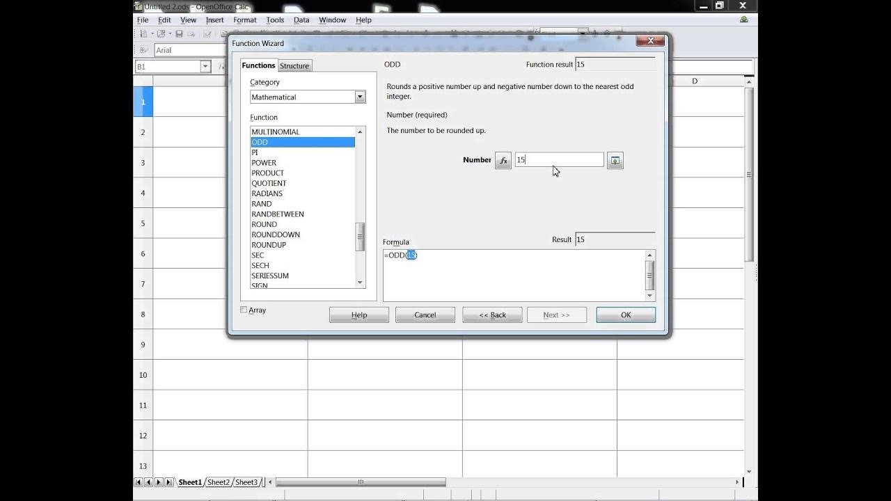 OpenOffice Calc functions: ODD - YouTube