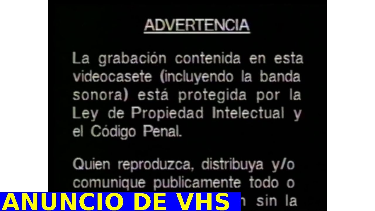 legal advertencia cinta VHS comercial - YouTube