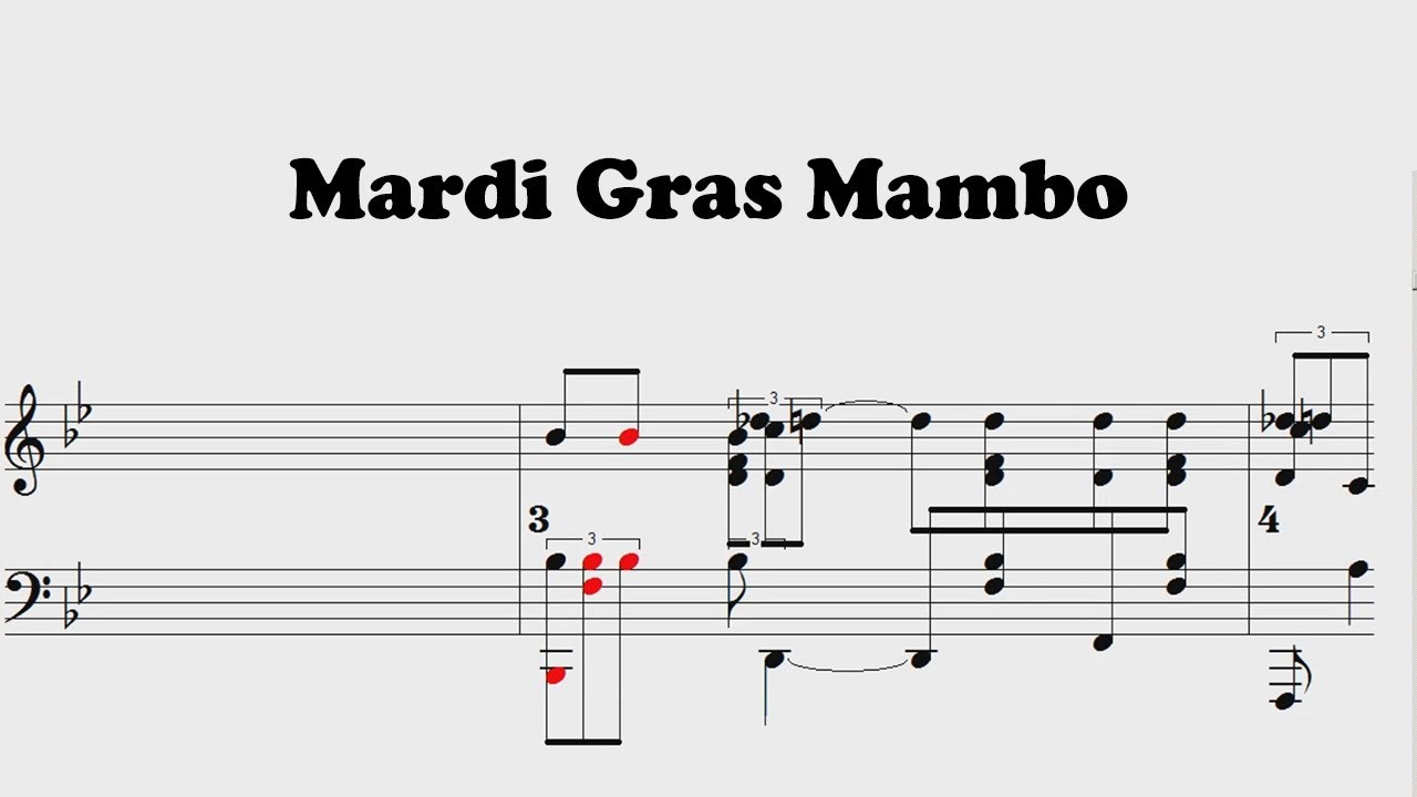 Mardi Gras Mambo - Sheet piano music | PDF download - YouTube