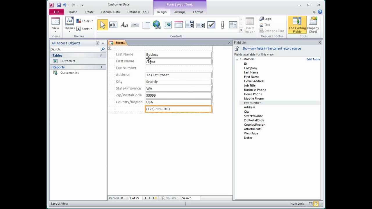 In Access: Introduction to form and report layouts - YouTube