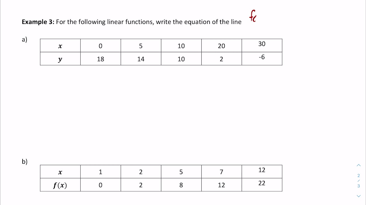 Recognizing Linear Functions Pt. 2 (4.1) - YouTube