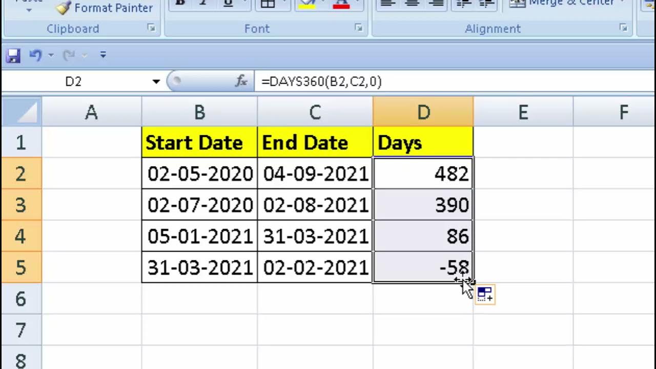 Days360 formula in Microsoft Excel@COMPUTEREXCELSOLUTION - YouTube