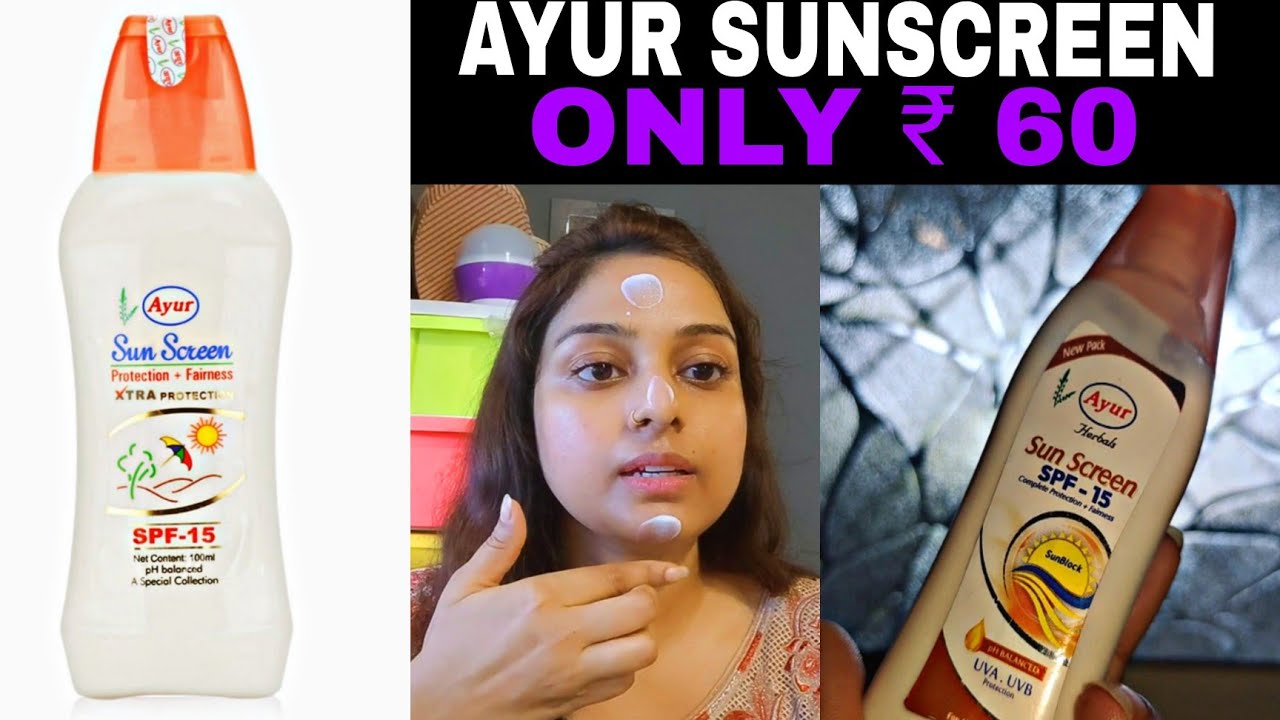 Ayur Herbal Sunscreen spf 15 Review 📌 Ayur Moisturizer # ...