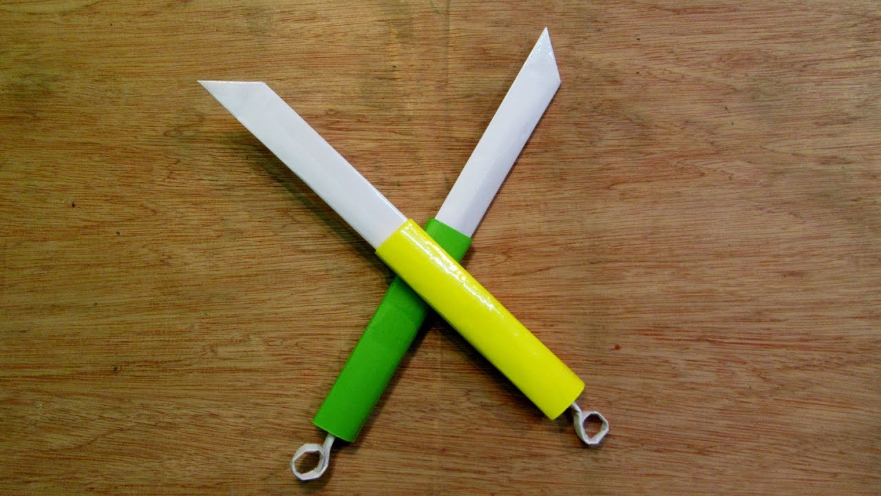 How to Make a Paper Toy 2 Blade sword - YouTube