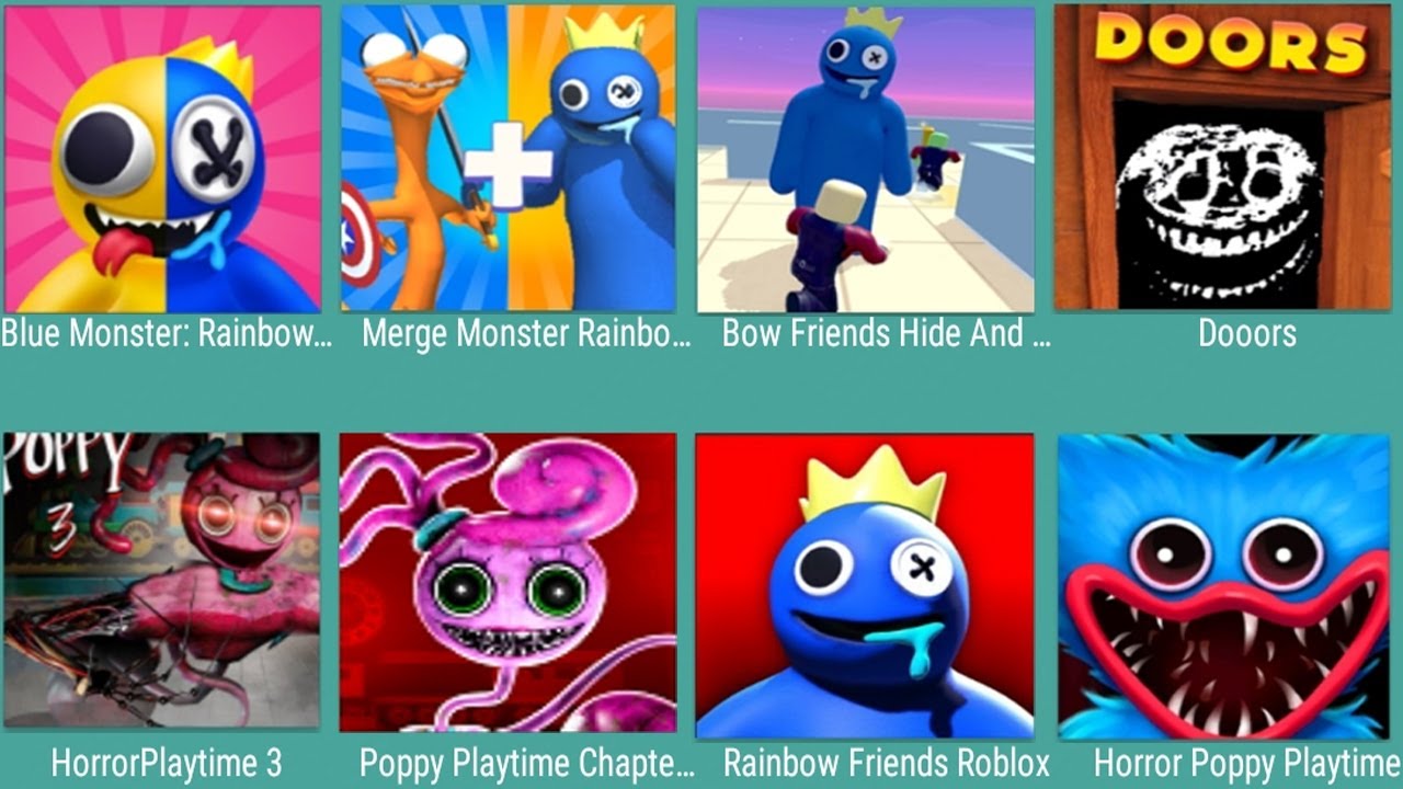 Blue Monster Rainbow,Merge Monster Rainbow,Bow Friends Hide And Shark ...