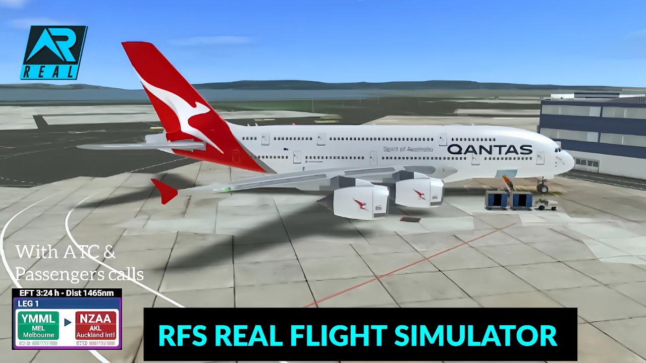 RFS Real Flight Simulator Melbourne to Auckland QANTAs Airlines (A380 ...