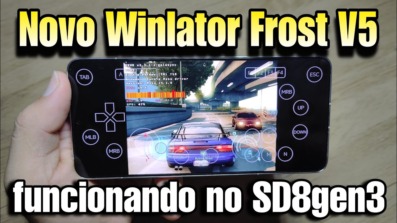 Novo Winlator Frost V5 Agora funcionando no 8gen3 - YouTube