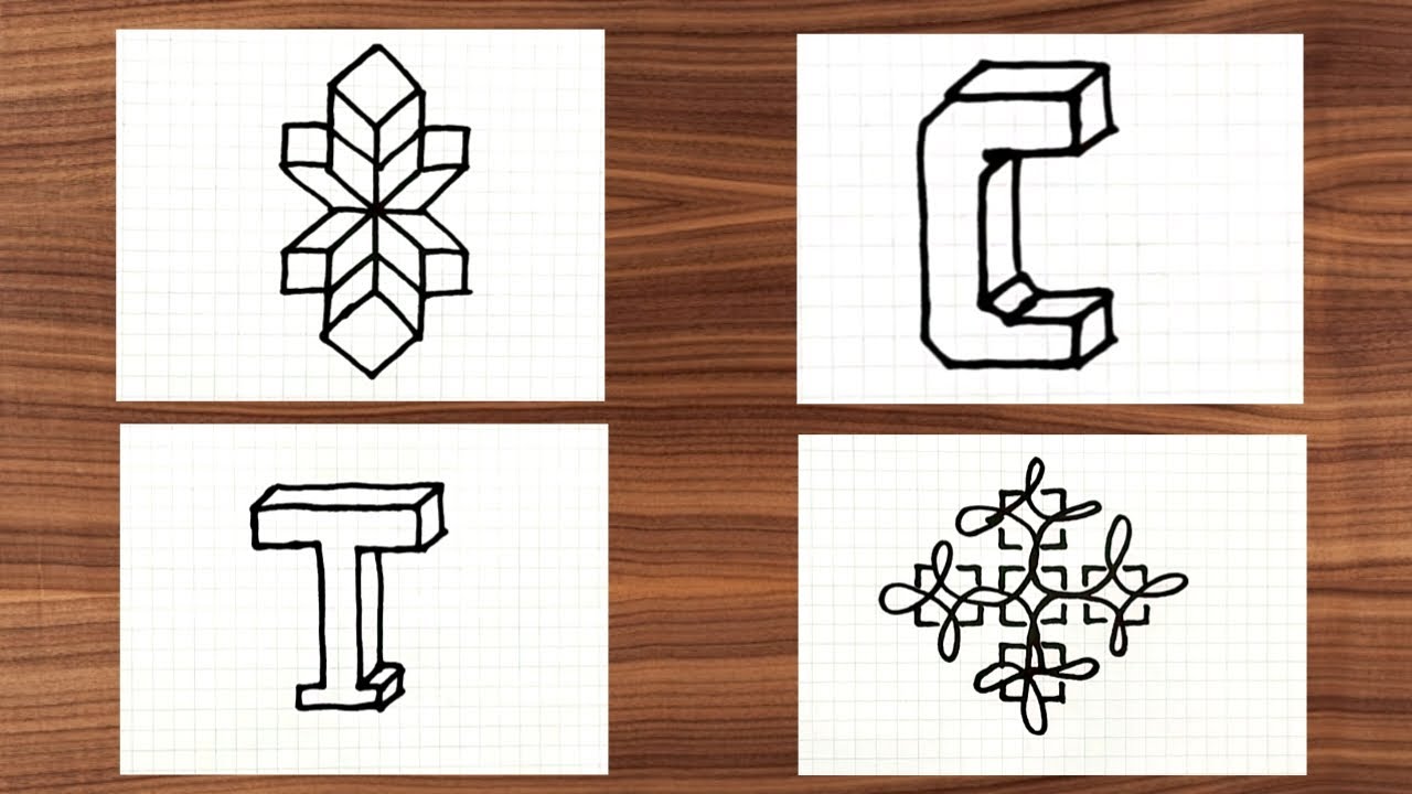 3D drawing, draw simple 3D drawings, drawing school, drawing is my ...