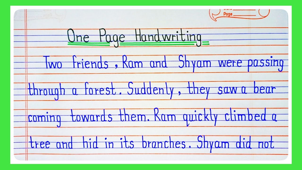 One page english handwriting || how to improve one page handwriting l ...