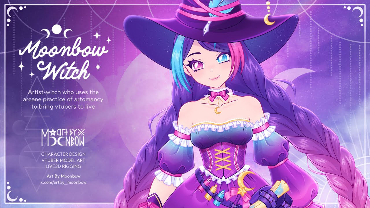 Moonbow Witch Vtuber Model Live2D Showcase - YouTube