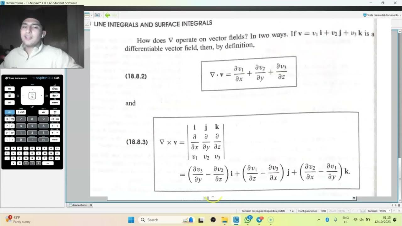 Curl, Gradient, Divergence and Laplacian in TI-nspire - YouTube