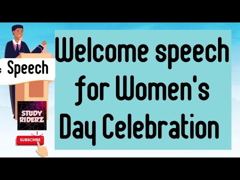 welcome speech for women's day celebration | @StudyRiderz - YouTube