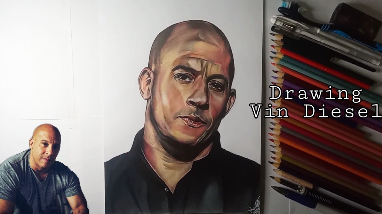 Desenhando o Vin Diesel - Speed drawing - YouTube