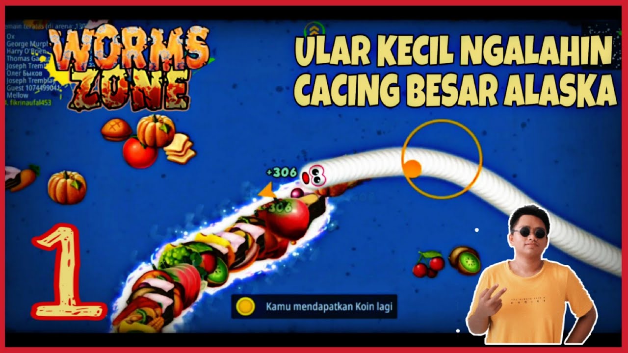 CACING BESAR ALASKA KALAH SAMA CACING KECIL (1) - Worms Zone - YouTube