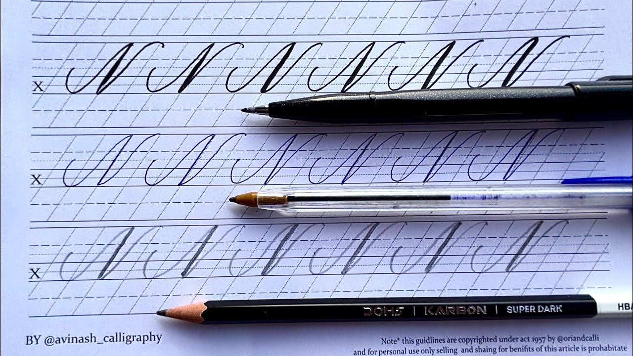 Cursive writing practice of capital letter N by Brush Pen | Pencil ...