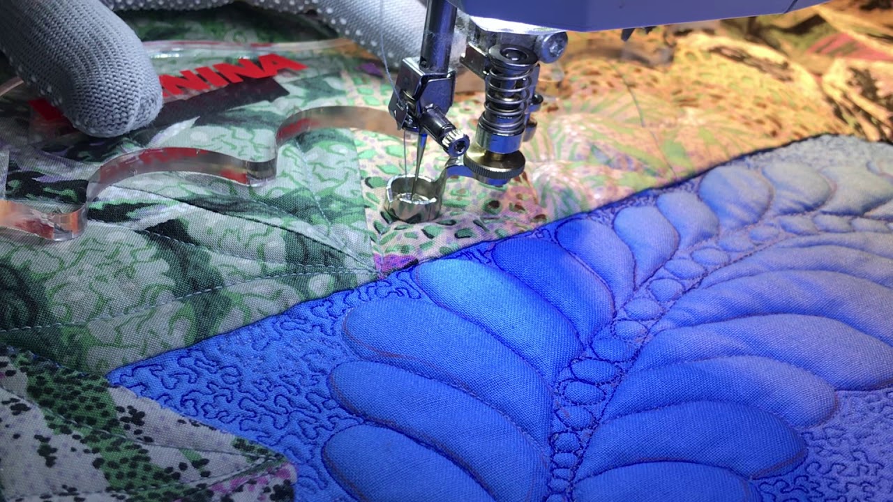 My 1st time trying rulerwork quilting with BERNINA ruler set - YouTube