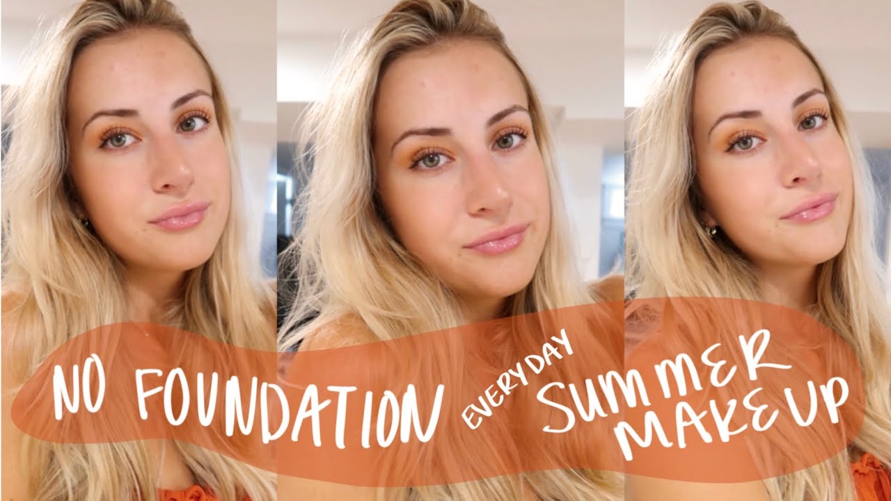 SUMMER GLOWY BRONZE MAKEUP ROUTINE 2020 *no foundation* - YouTube