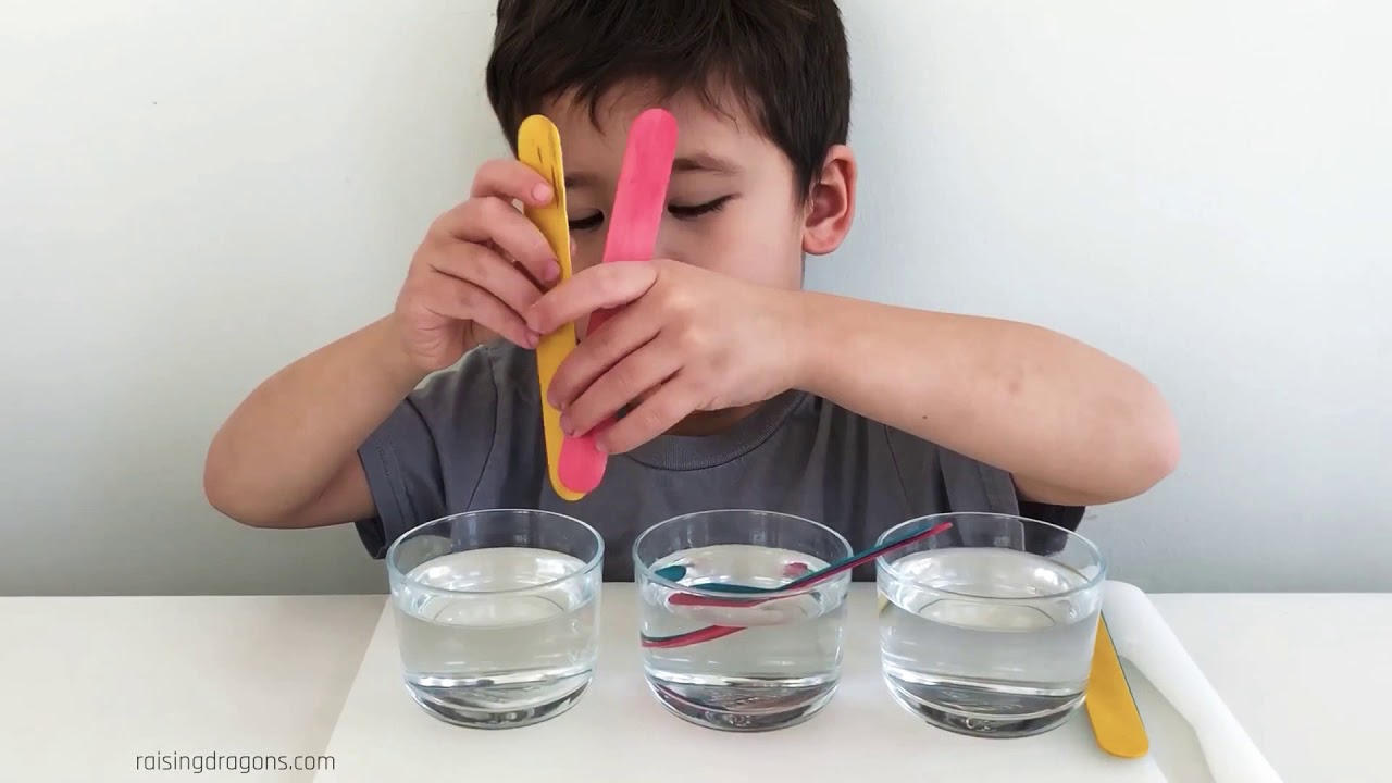 Craft Stick Color Mixing - kids science experiment video - YouTube