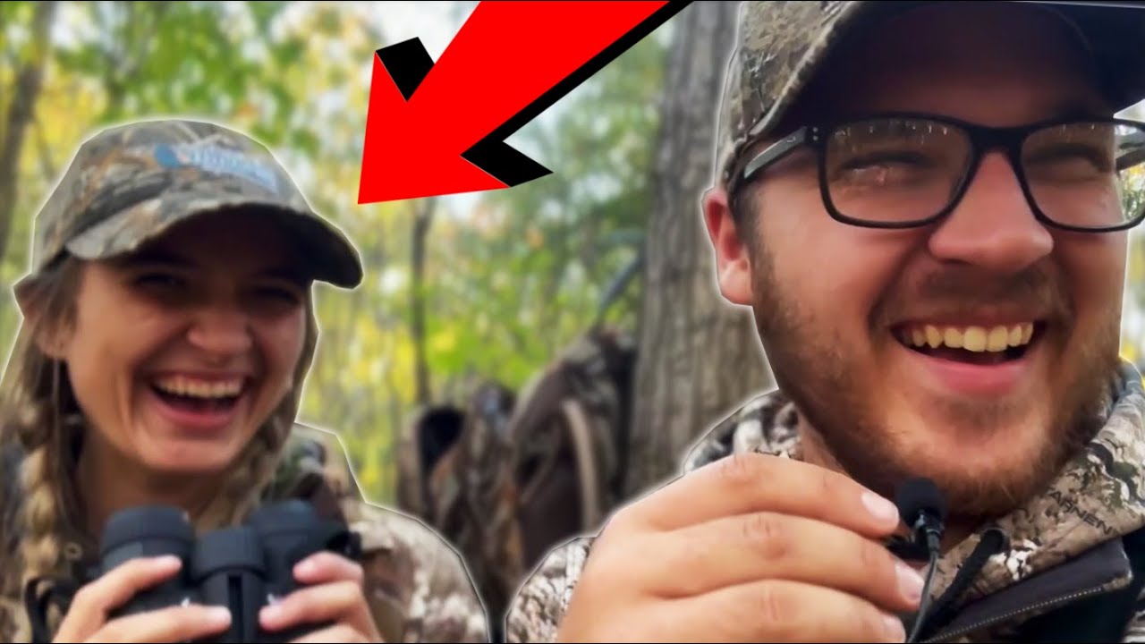 I took my GIRLFRIEND on her FIRST deer hunt!!!!!! *VERY FUNNY* - YouTube