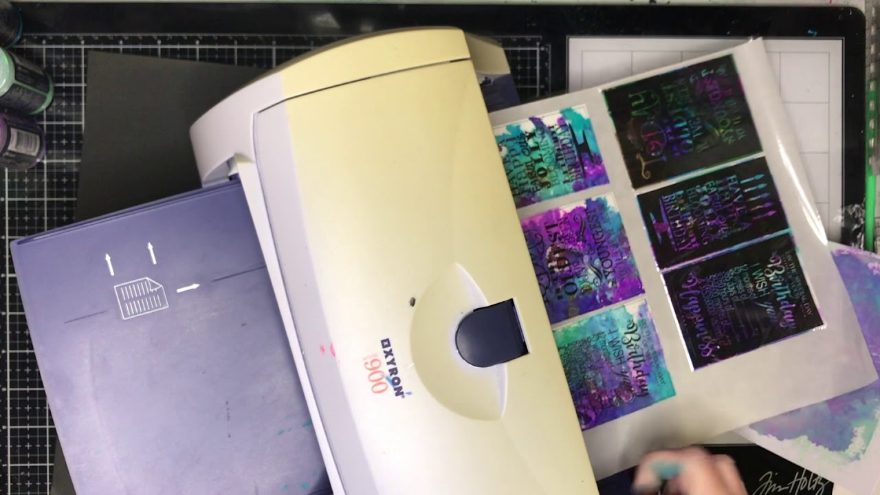 Gel printing birthday cards with Distress oxide sprays - YouTube