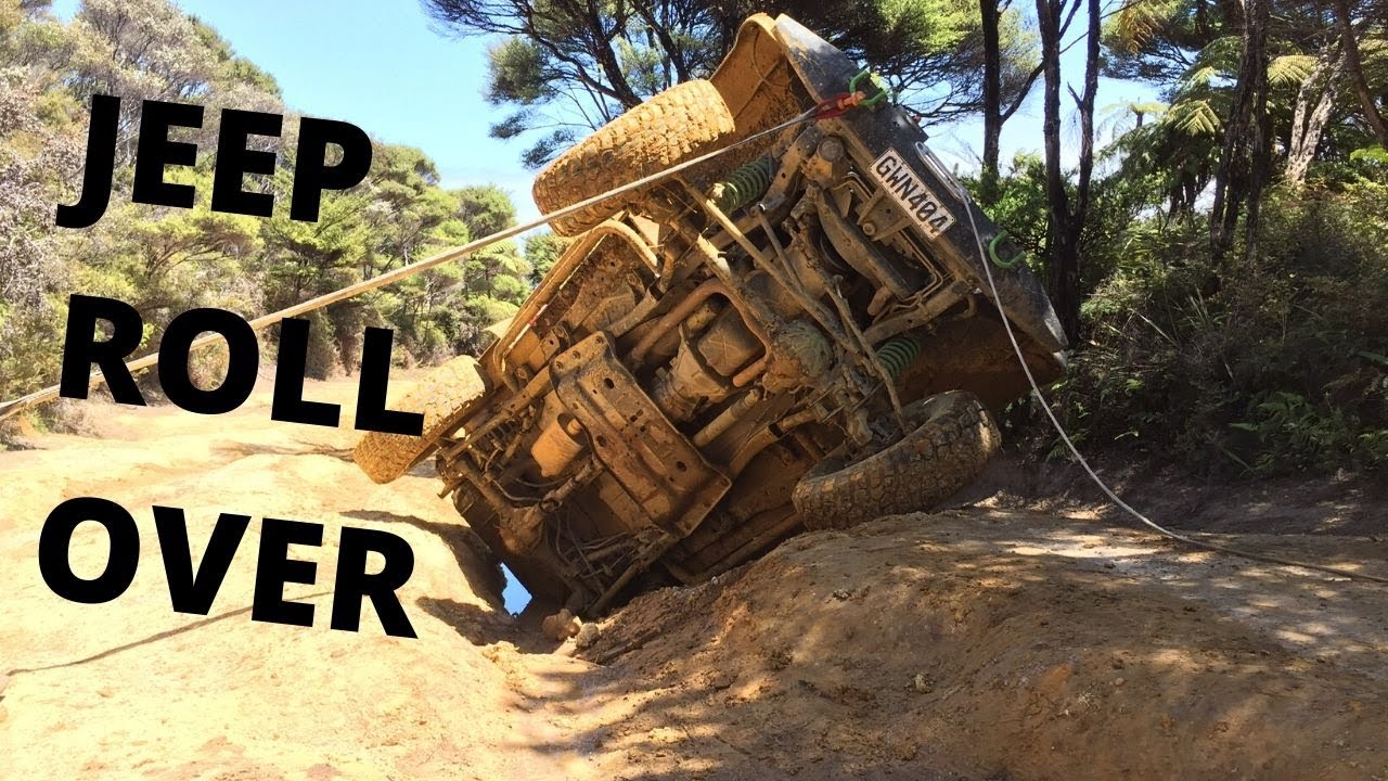 Jeep Wrangler rolls off road in the Gumfields | Ahipara New Zealand ...