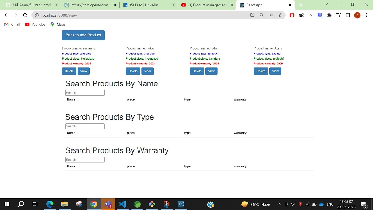 Product management App .Springboot React js. Full stack application. @Telusko - YouTube