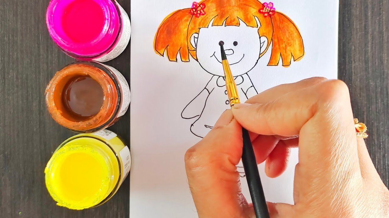 How to draw a cute Girl/ Easy Girl drawing step by step tutorial for ...
