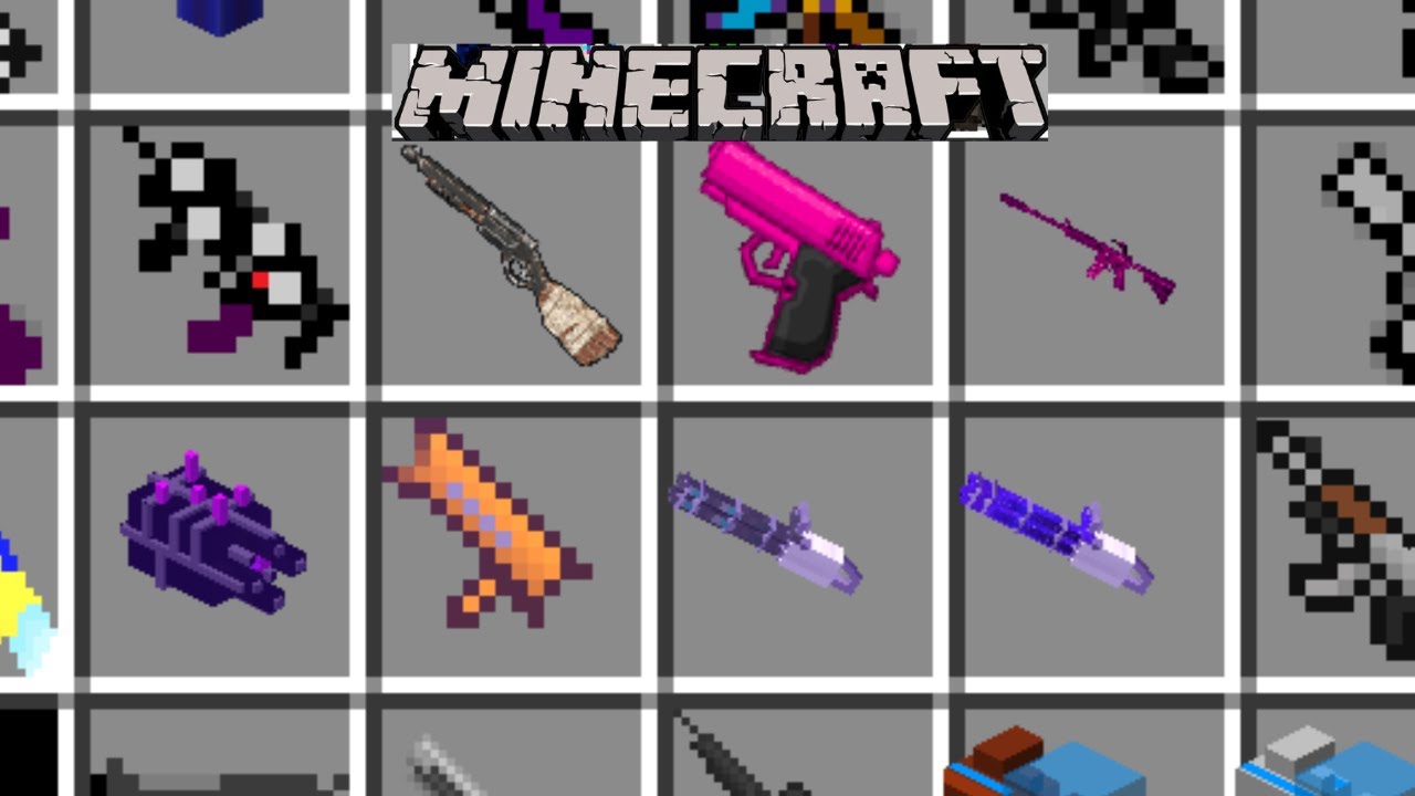 All guns from the Lucky Block mod | Minecraft Mod Showcase - YouTube