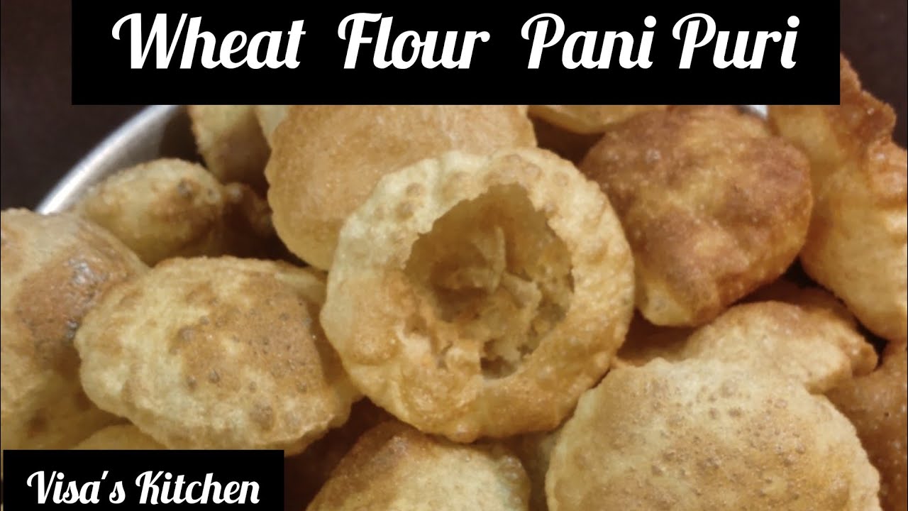 Wheat Flour Puri for Pani Puri Recipe / Golgappa / கோதுமை மாவு பானி ...
