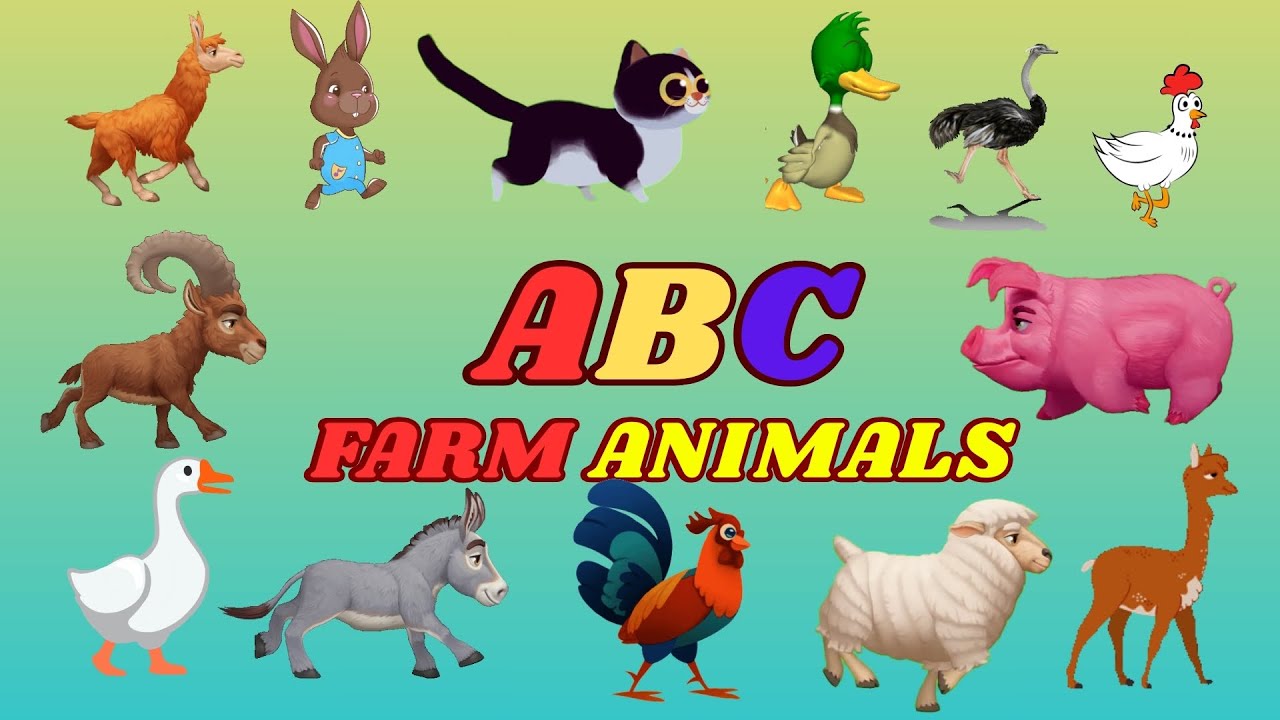 ABC Farm Animals and Sounds | Learn Animal Names & ABC Song | Kids ...