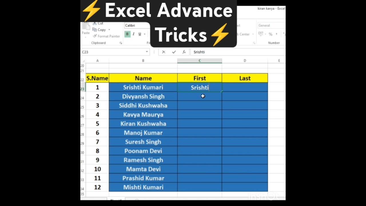 MS Excel Shortcuts Tricks Video #exceleducation #excel #exceltips - YouTube
