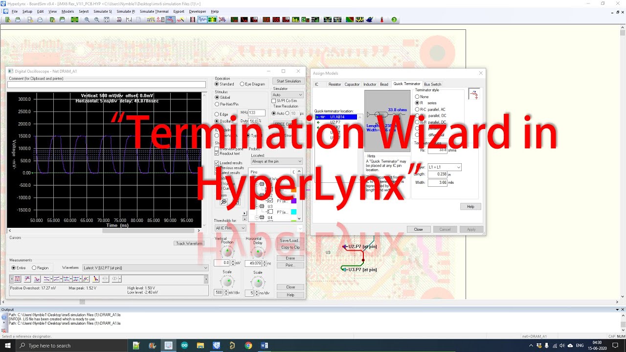 Termination using Termination Wizard | High-Speed Simulation Tutorial-4 ...