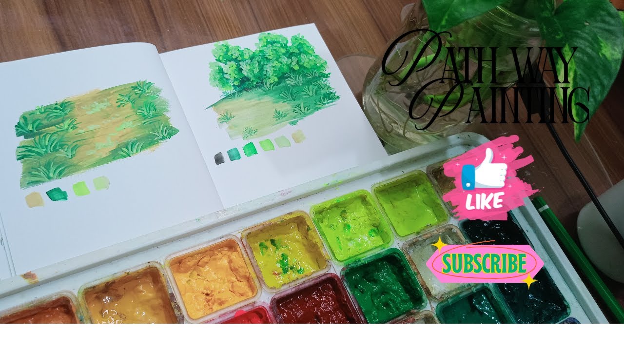 How to paint pathway | step by step | Gouache tutorial | easy painting ...