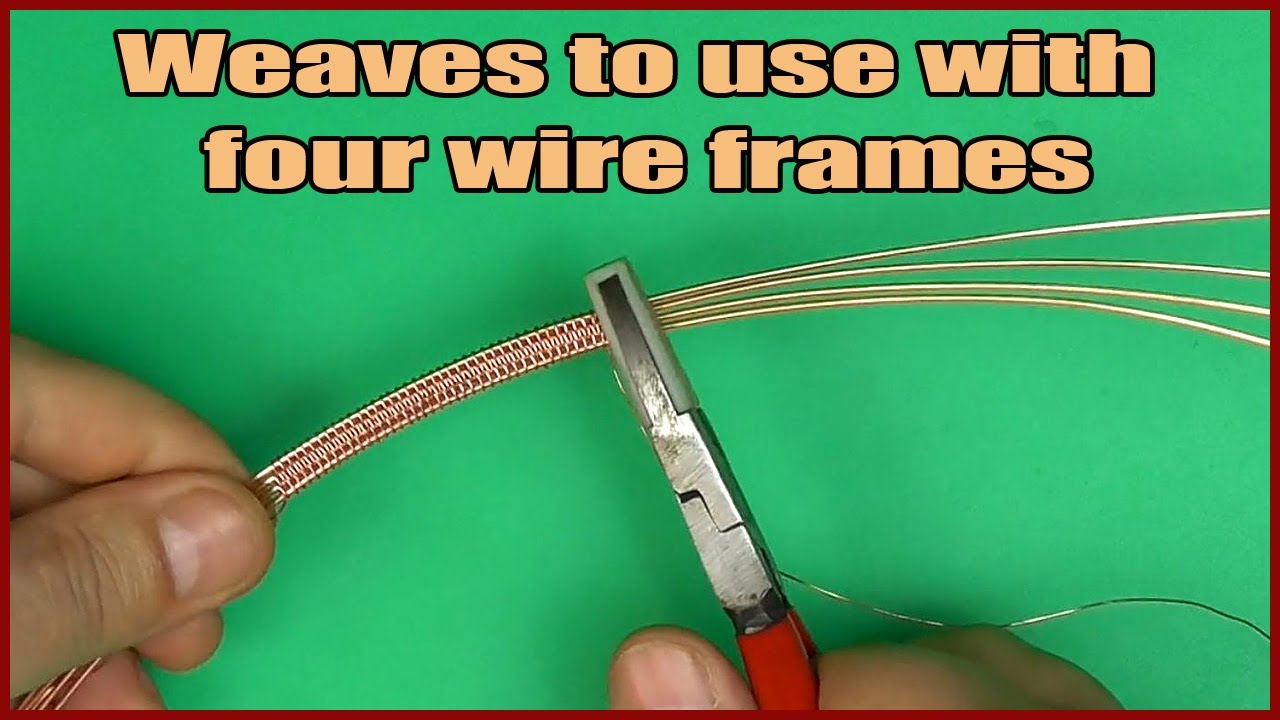 Wire weaving patterns. Weaves to use with four wire frames. - YouTube