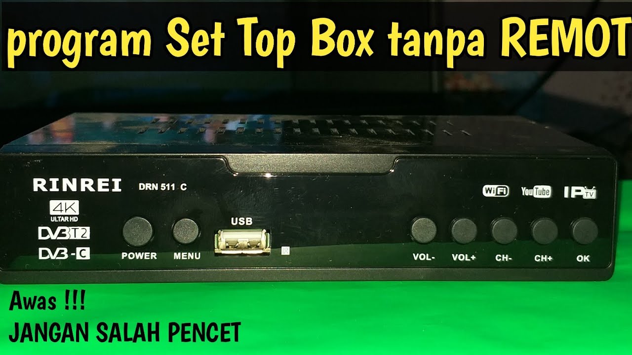 Cara program Set Top Box RINREI tanpa remot - YouTube